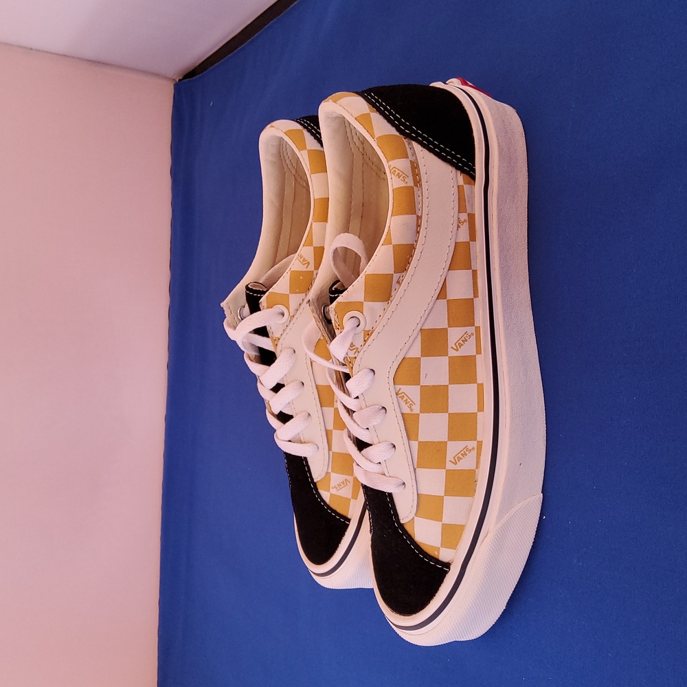Vans Yellow/White Checkered Unisex Shoes - Gem
